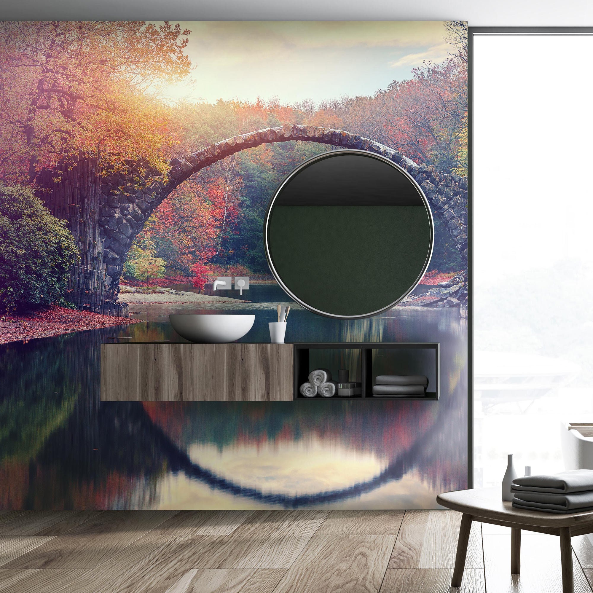 Devils Bridge Wall Mural / Autumn Landscape / Golden Hour / - Etsy