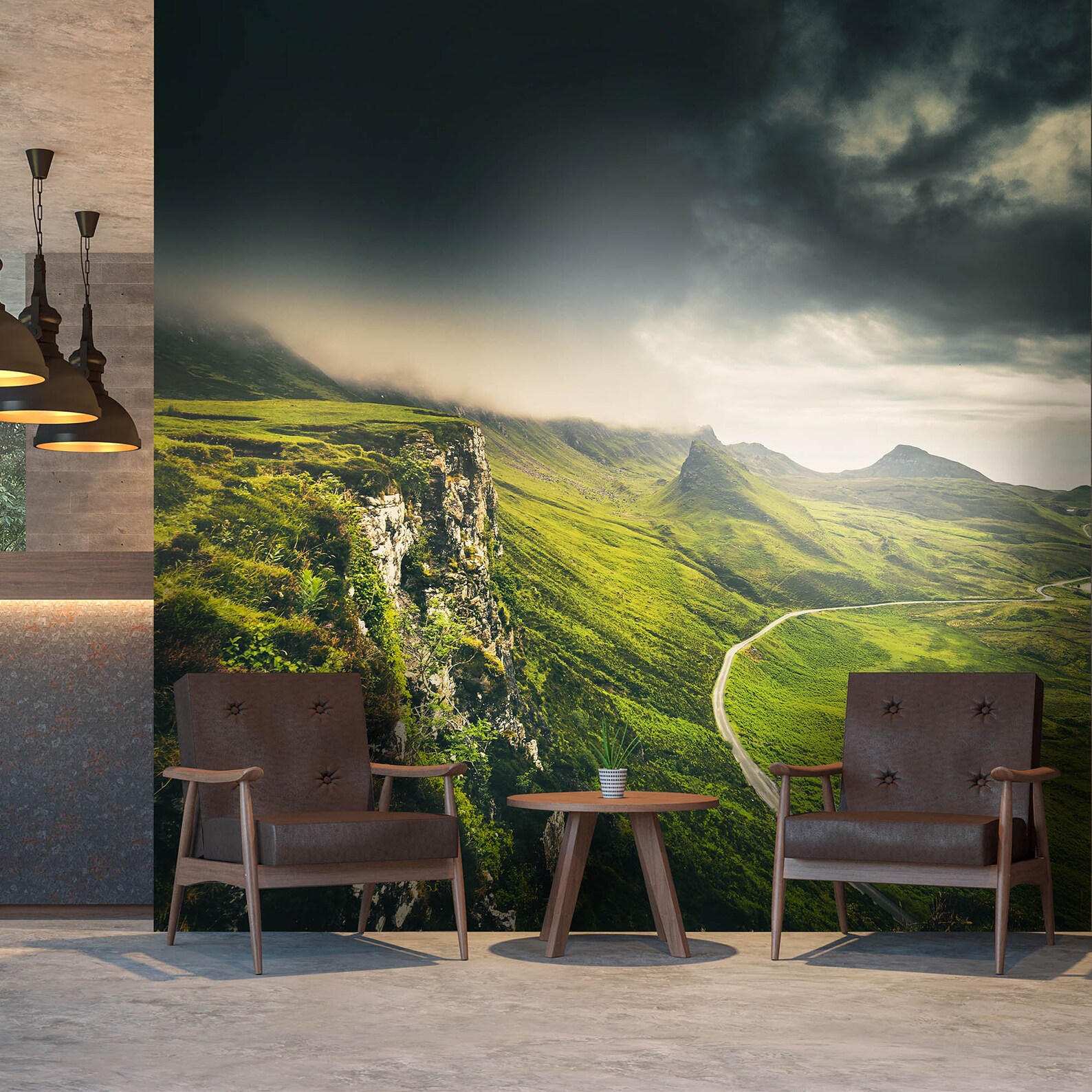 Scottish Highlands Wall Mural / Rainy Clouds / the Isle of Skye ...