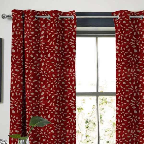 Red Curtains - Etsy