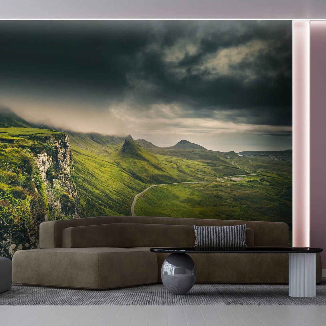Scottish Highlands Wall Mural / Rainy Clouds / the Isle of Skye ...