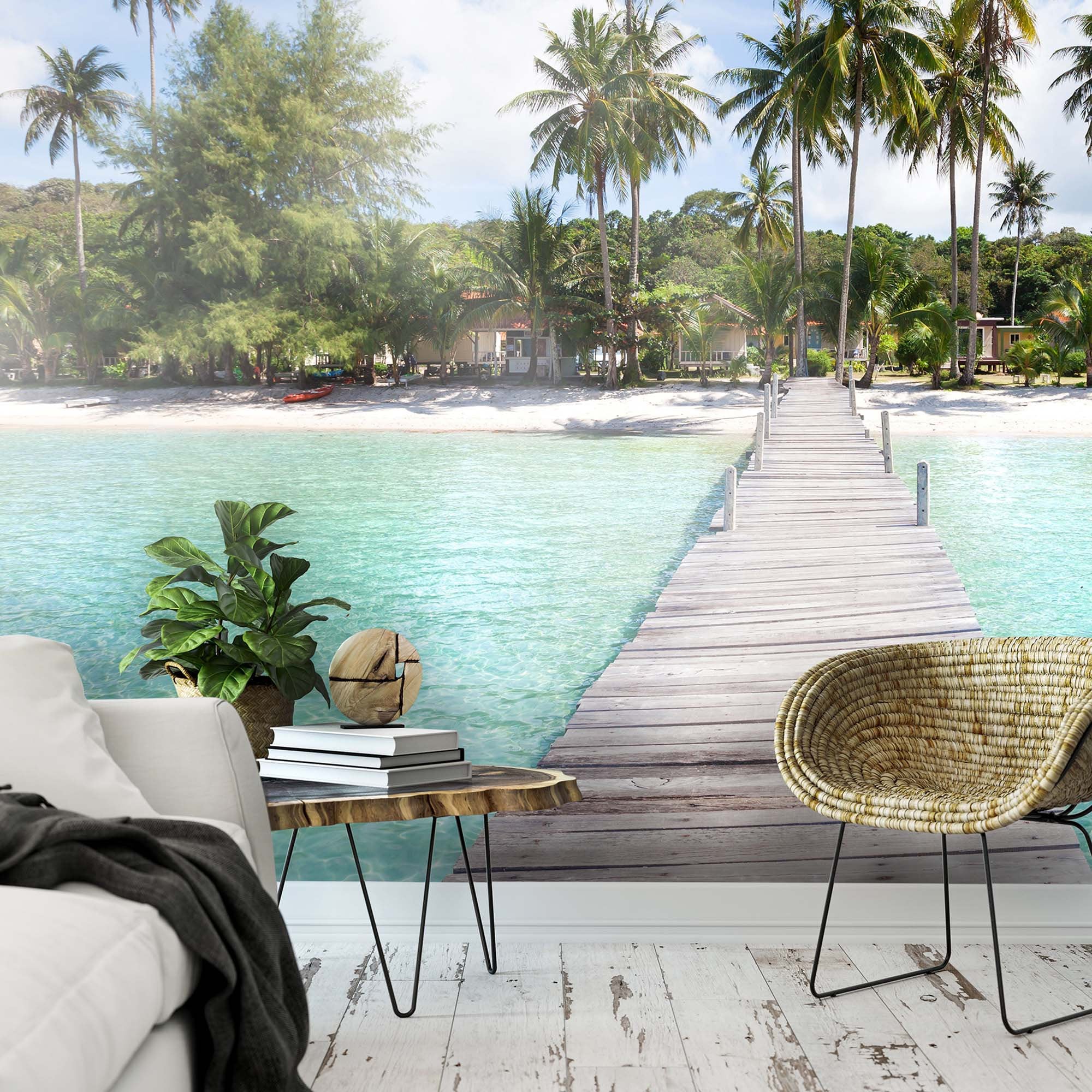 Tropical Beach Wall Mural / Paradise / Palm Trees / Koh Kood - Etsy