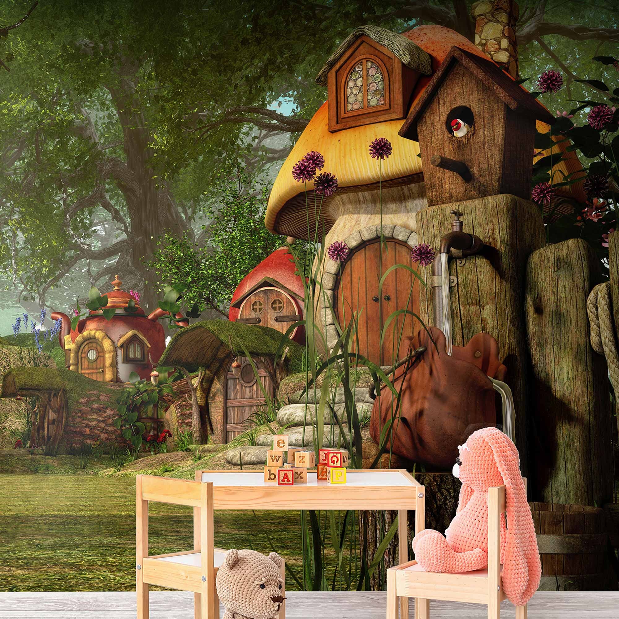 Elvish Village Wall Mural/ Fairy Tale Wall Mural - Etsy