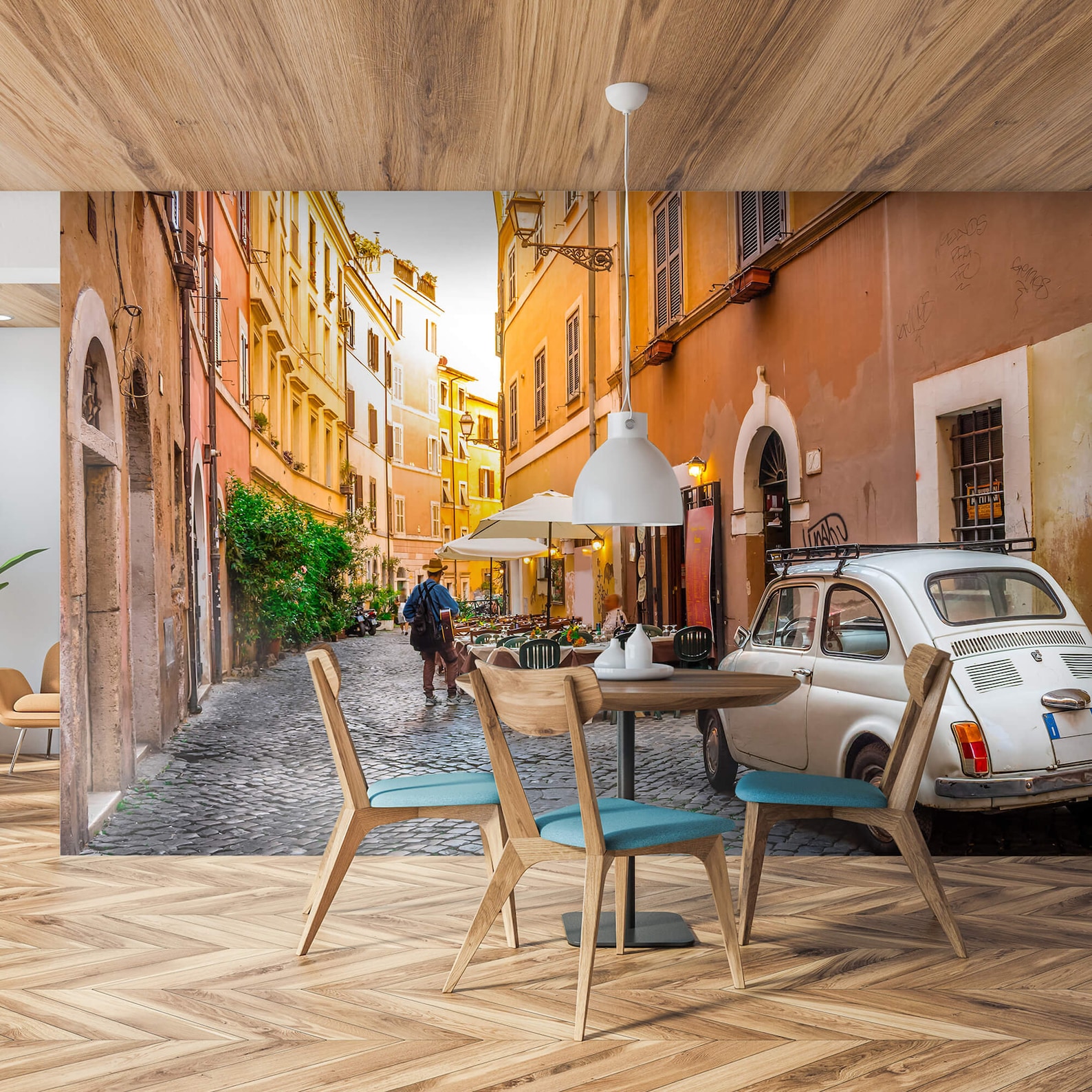 Italian Alley Wall Mural / Trastevere Rome / Italian Summer / - Etsy