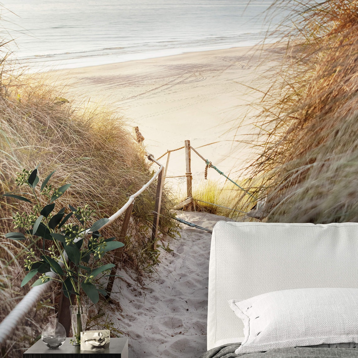 Beach Wall Mural / Sea Overview / Outdoors / Relaxation Space - Etsy