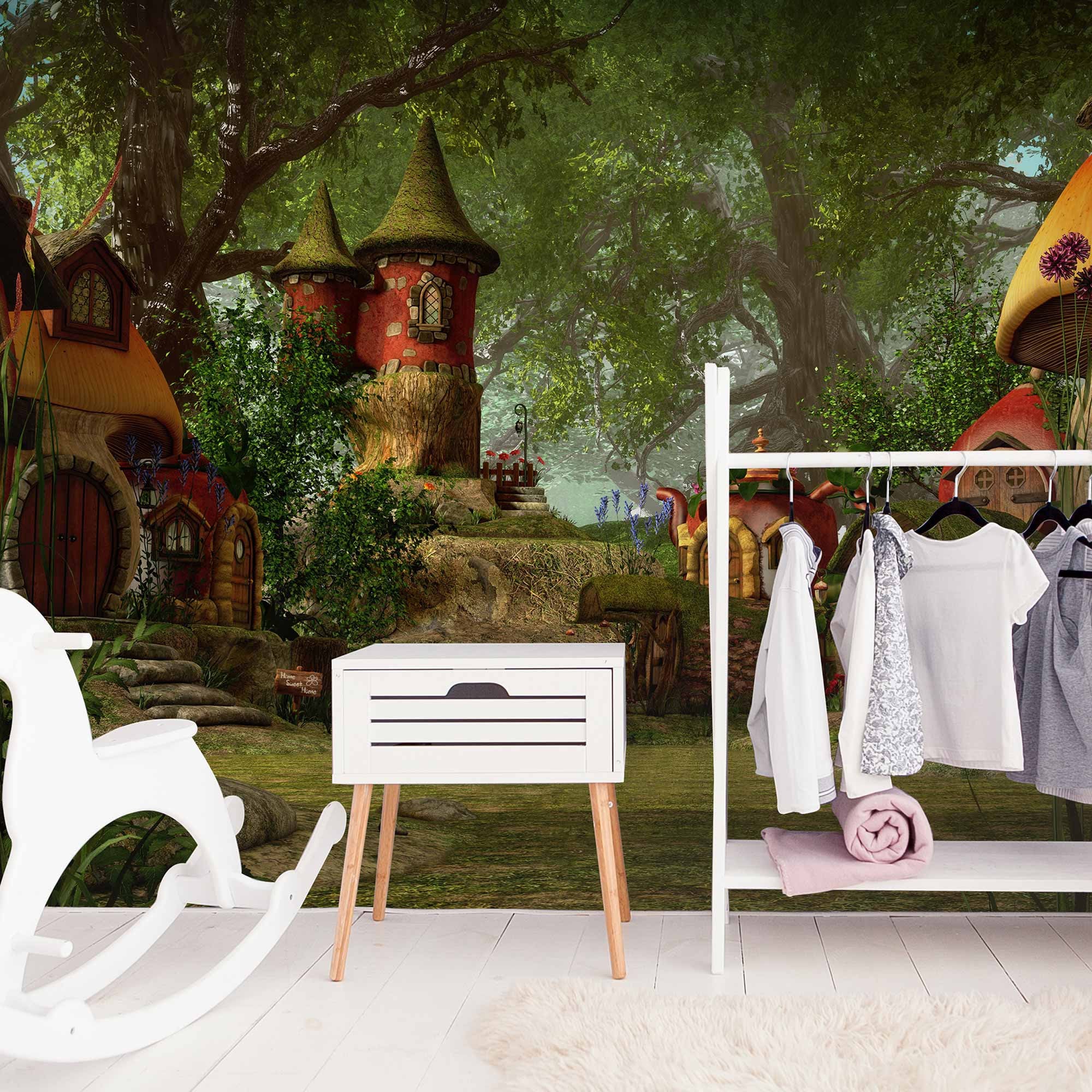 Elvish Village Wall Mural/ Fairy Tale Wall Mural - Etsy