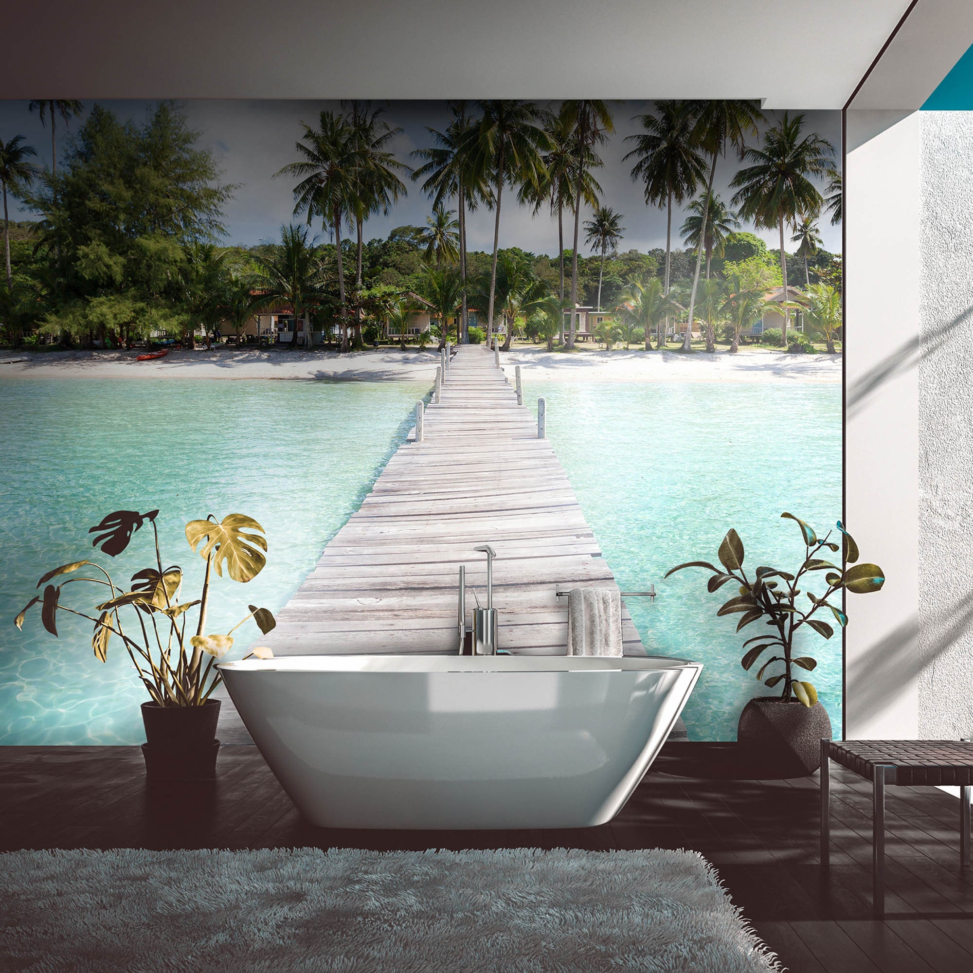 Tropical Beach Wall Mural / Paradise / Palm Trees / Koh Kood - Etsy