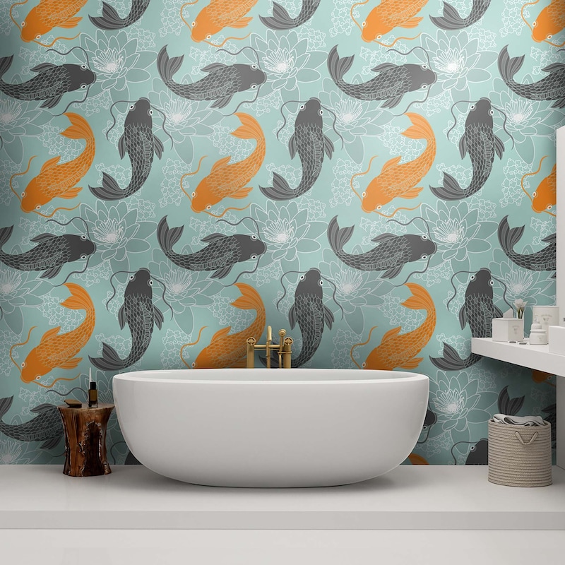 Fish Mural for Bathroom - Etsy