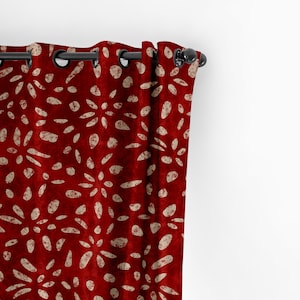 Floral Curtains / Red Pattern / Vintage Design / Bedroom Curtains ...