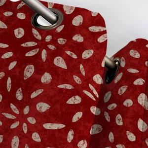 Floral Curtains / Red Pattern / Vintage Design / Bedroom Curtains ...