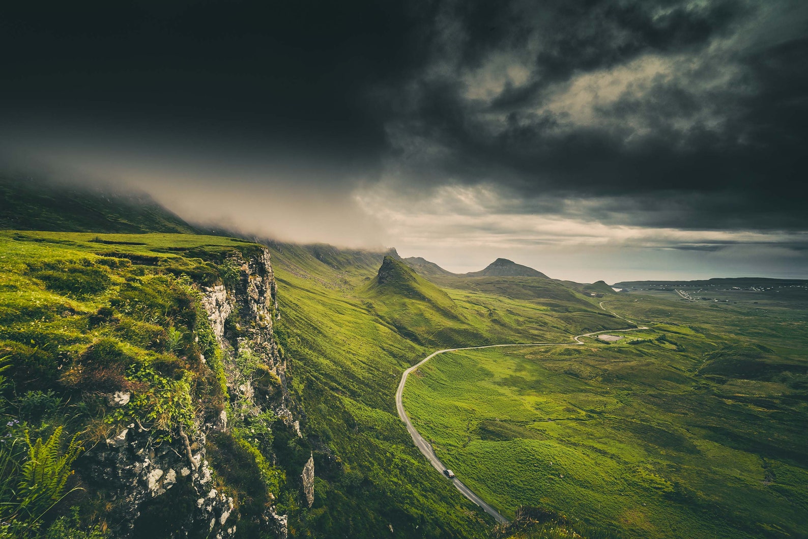 Scottish Highlands Wall Mural / Rainy Clouds / the Isle of Skye ...