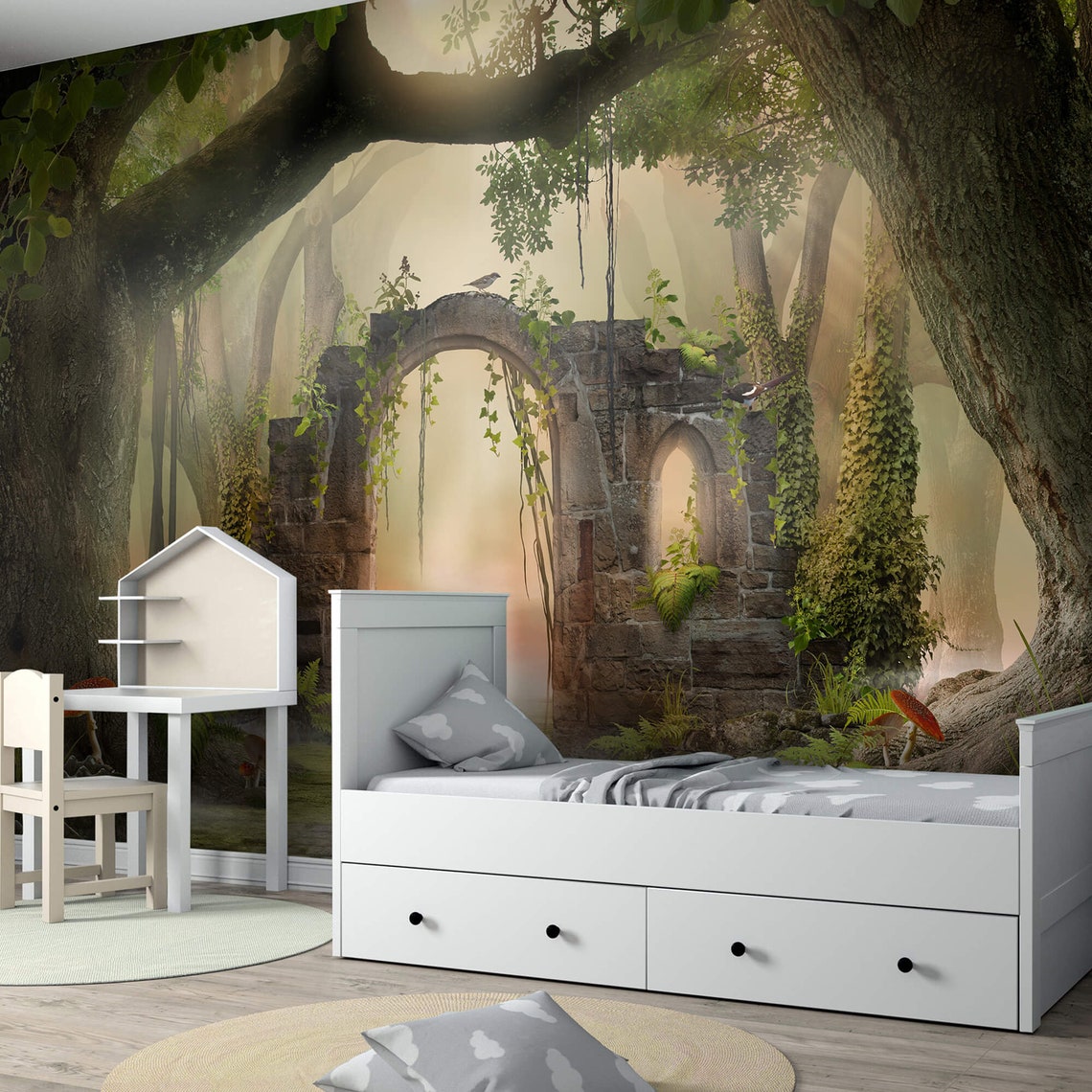 Fairy Wall Mural / Forest Landscape / Magic Atmosphere / - Etsy