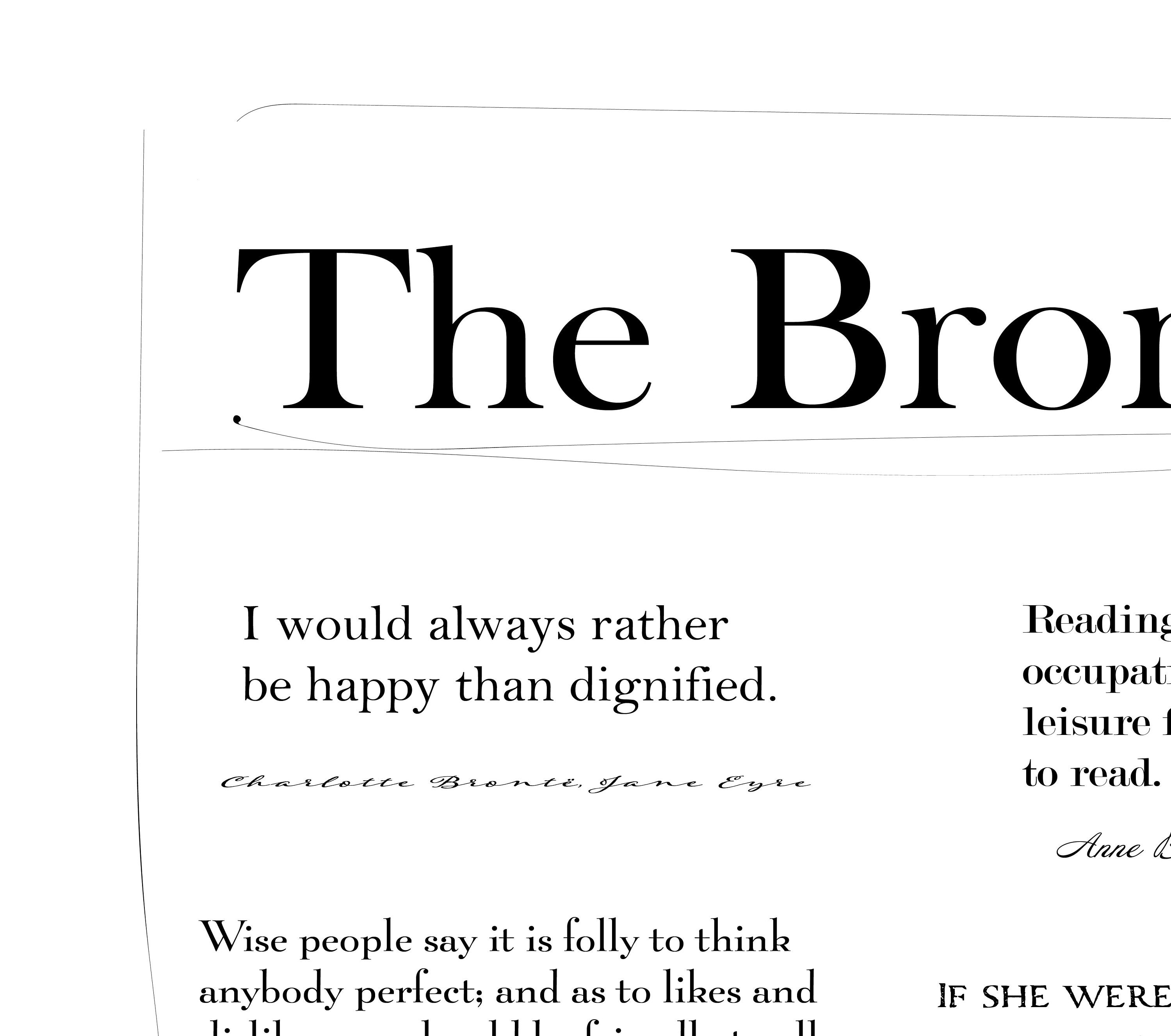 The Bronte Sisters Quotes Wall Art Classic Literature Authors ...