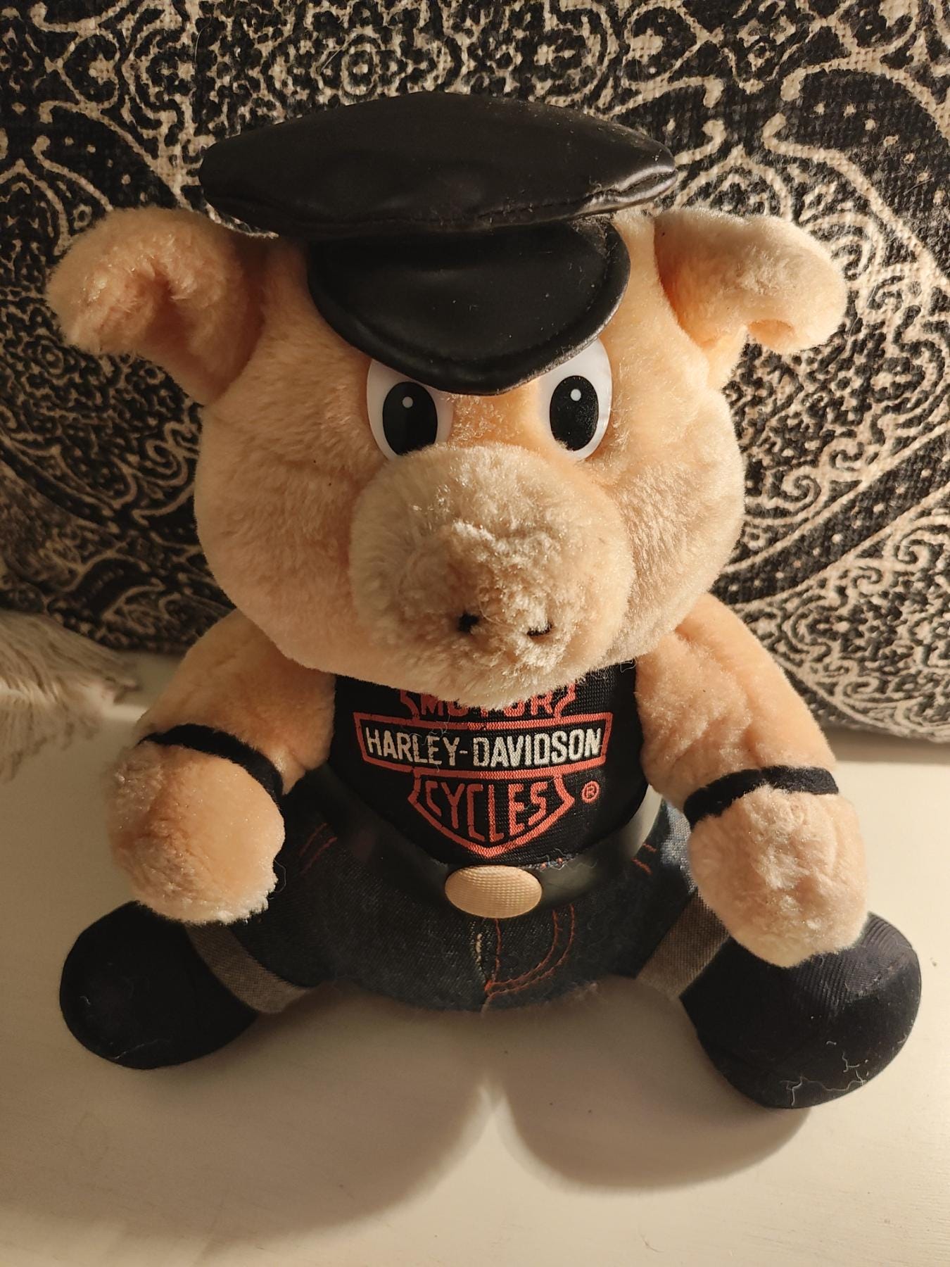 Harley Davidson Plush HOG Pig Motorcycle Logo and Cap Biker 1990's - Etsy
