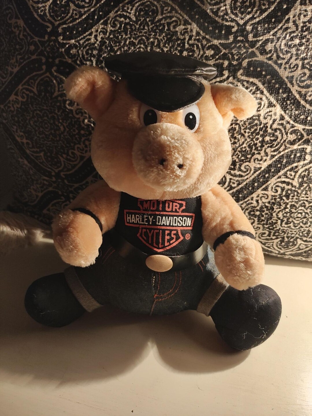 Harley Davidson Plush HOG Pig Motorcycle Logo and Cap Biker 1990's - Etsy