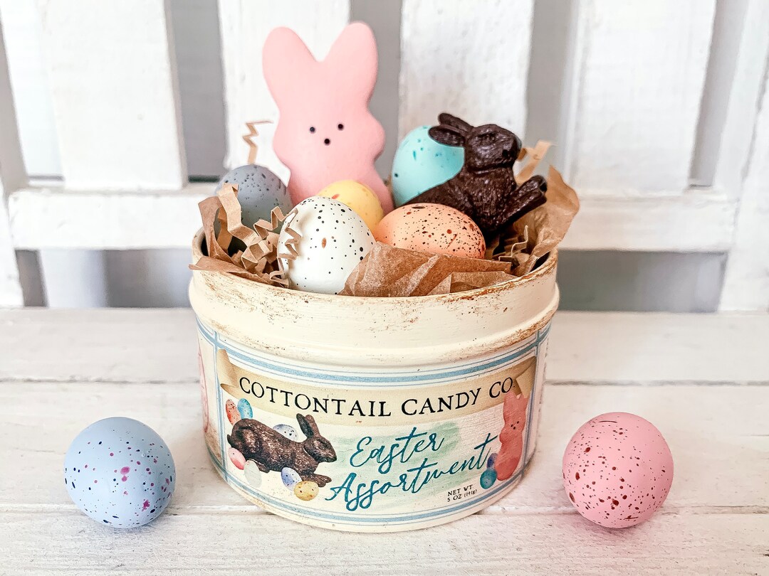 Easter Candy Vintage Style Mini Tin, Cottontail Candy Co, Chocolate ...