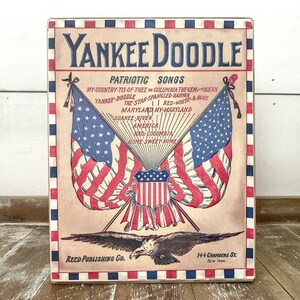 Yankee Doodle Patriotic Songs Wood Sign, Vintage Americana Decor ...
