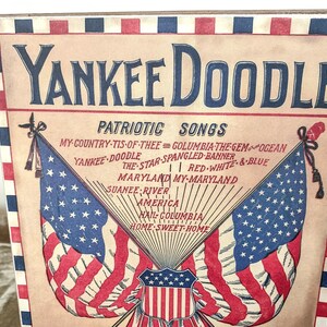 Yankee Doodle Patriotic Songs Wood Sign, Vintage Americana Decor ...