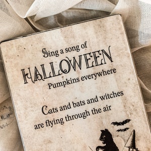 Singing Pumpkins Wood Sign, Song of Halloween, Halloween Tiered Tray ...