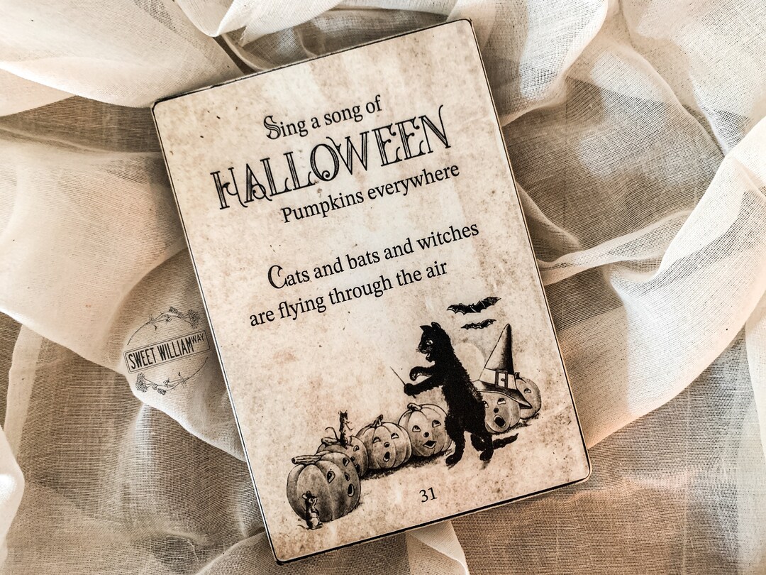 Singing Pumpkins Wood Sign, Song of Halloween, Halloween Tiered Tray ...