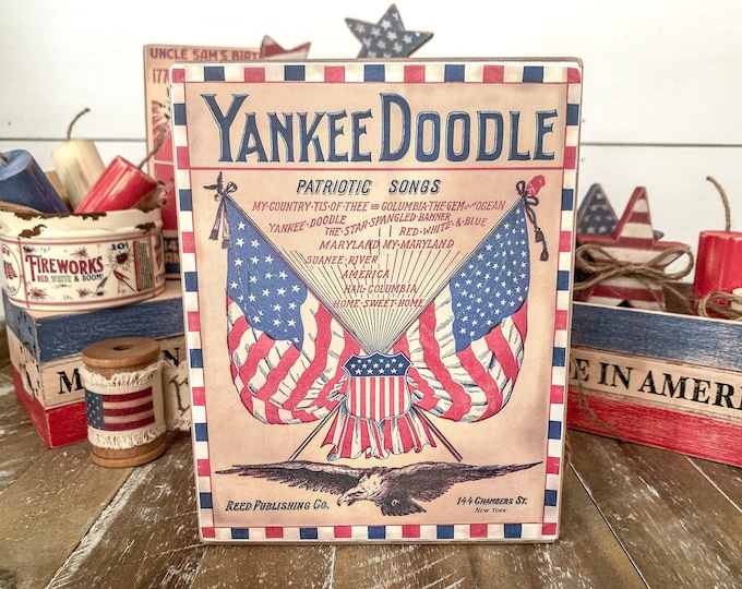 Yankee Doodle Patriotic Songs Wood Sign Vintage Americana - Etsy