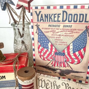 Yankee Doodle Patriotic Songs Wood Sign, Vintage Americana Decor ...