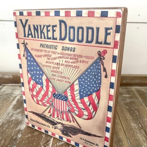 Yankee Doodle Patriotic Songs Wood Sign, Vintage Americana Decor ...