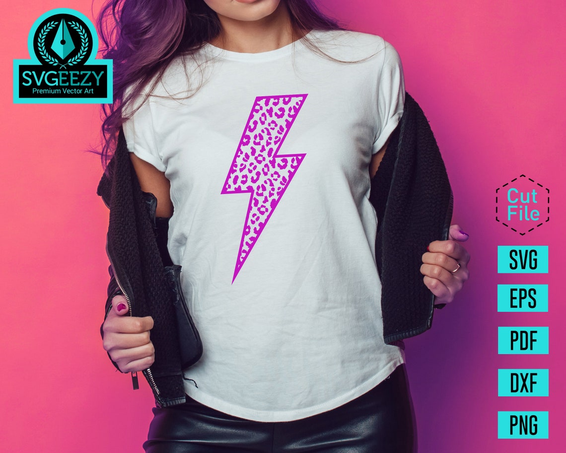 Cheetah Lightning Bolt Svg Cheetah Print Cheetah Print Svg | Etsy