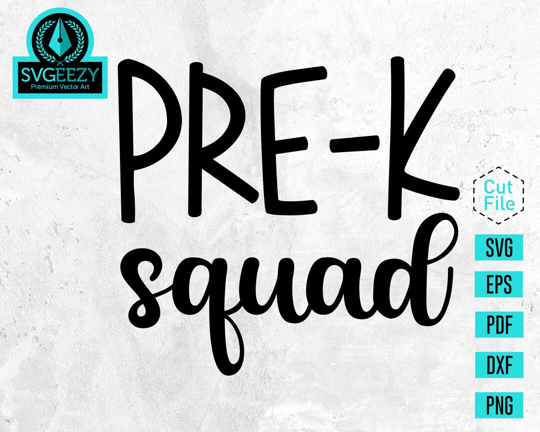 Pre-k Squad SVG Pre-k Squad Back to School First Day of - Etsy
