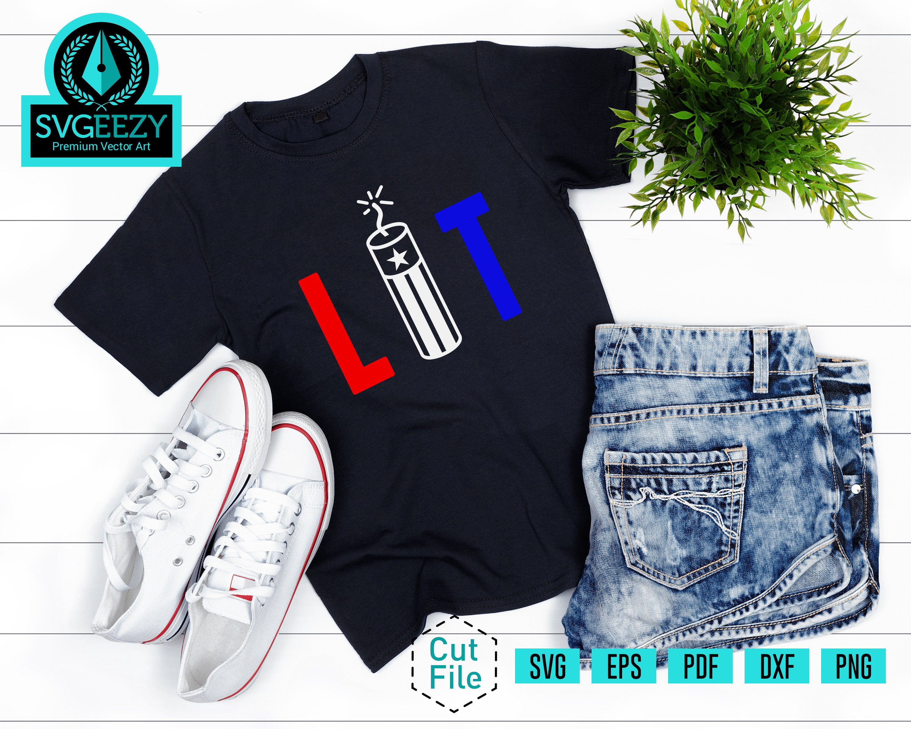 Lit Firecracker 4th of July Patriotic Svg Lets Get Lit | Etsy