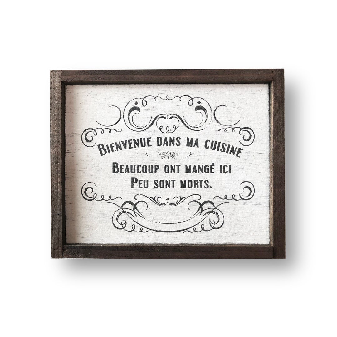 French Kitchen- "welcome to My Kitchen" Beautiful Wood Sign With Cedar ...