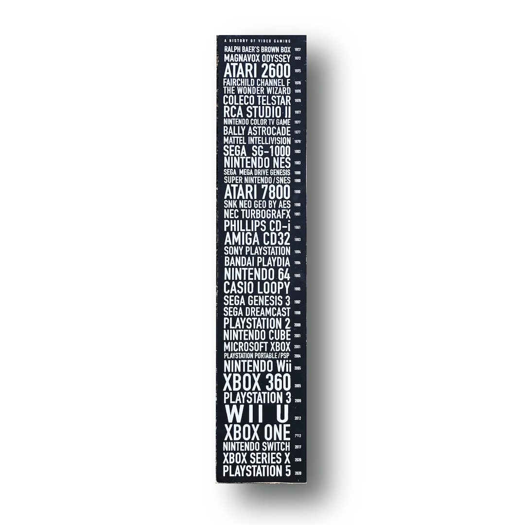 History of Console Video Games Screen Printed Wood Sign. 8 X 39 Video ...