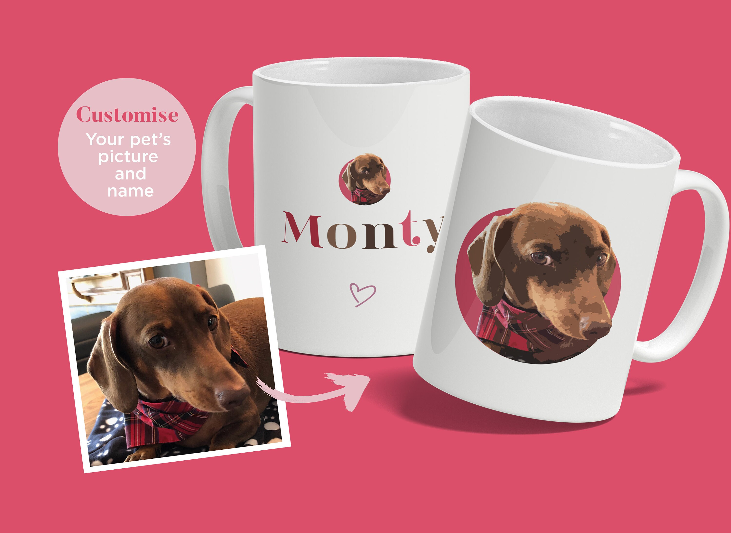 PET MUG Dog Cat Personalised Custom With Your Pets Picture and - Etsy UK