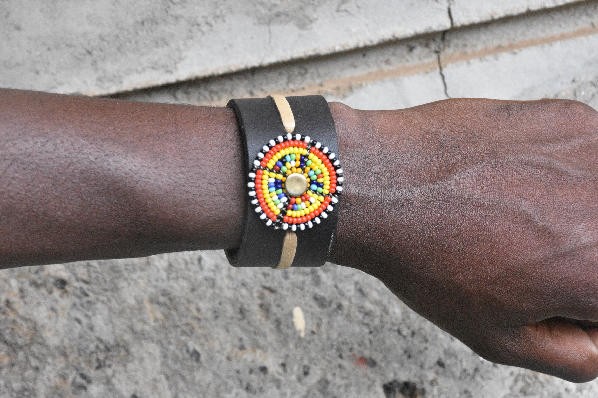 Beaded Leather Bracelet African Maasai Leather Bracelet Men - Etsy