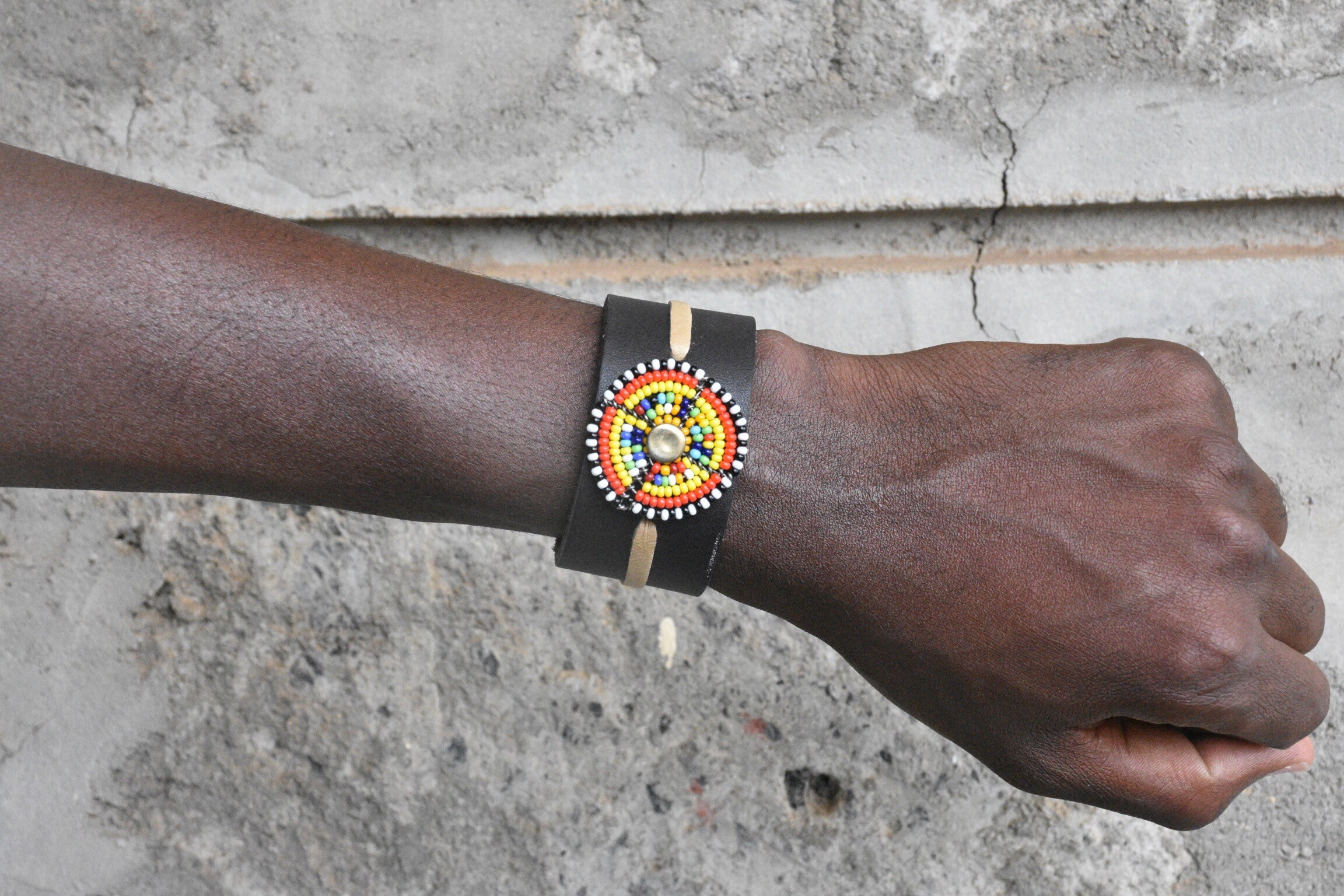 Beaded Leather Bracelet African Maasai Leather Bracelet Men | Etsy
