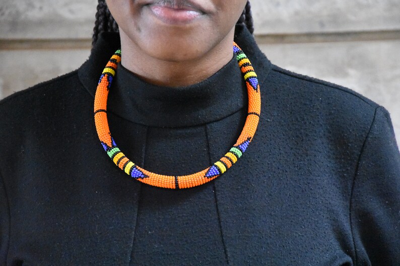 African Beaded Zulu Necklace For Her Beaded Tribal Wedding Etsy