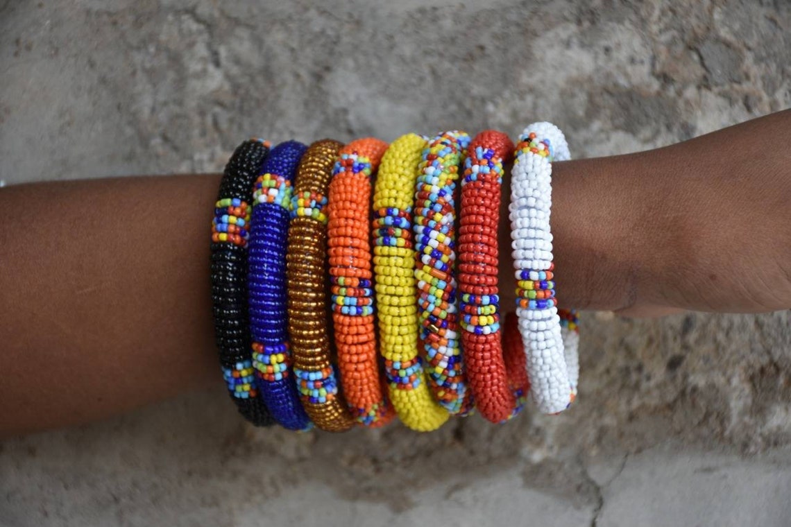 African Beaded Maasai Bangles African Jewelry for Women - Etsy