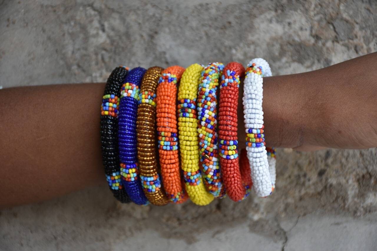 African Beaded Maasai Bangles African Jewelry for Women - Etsy