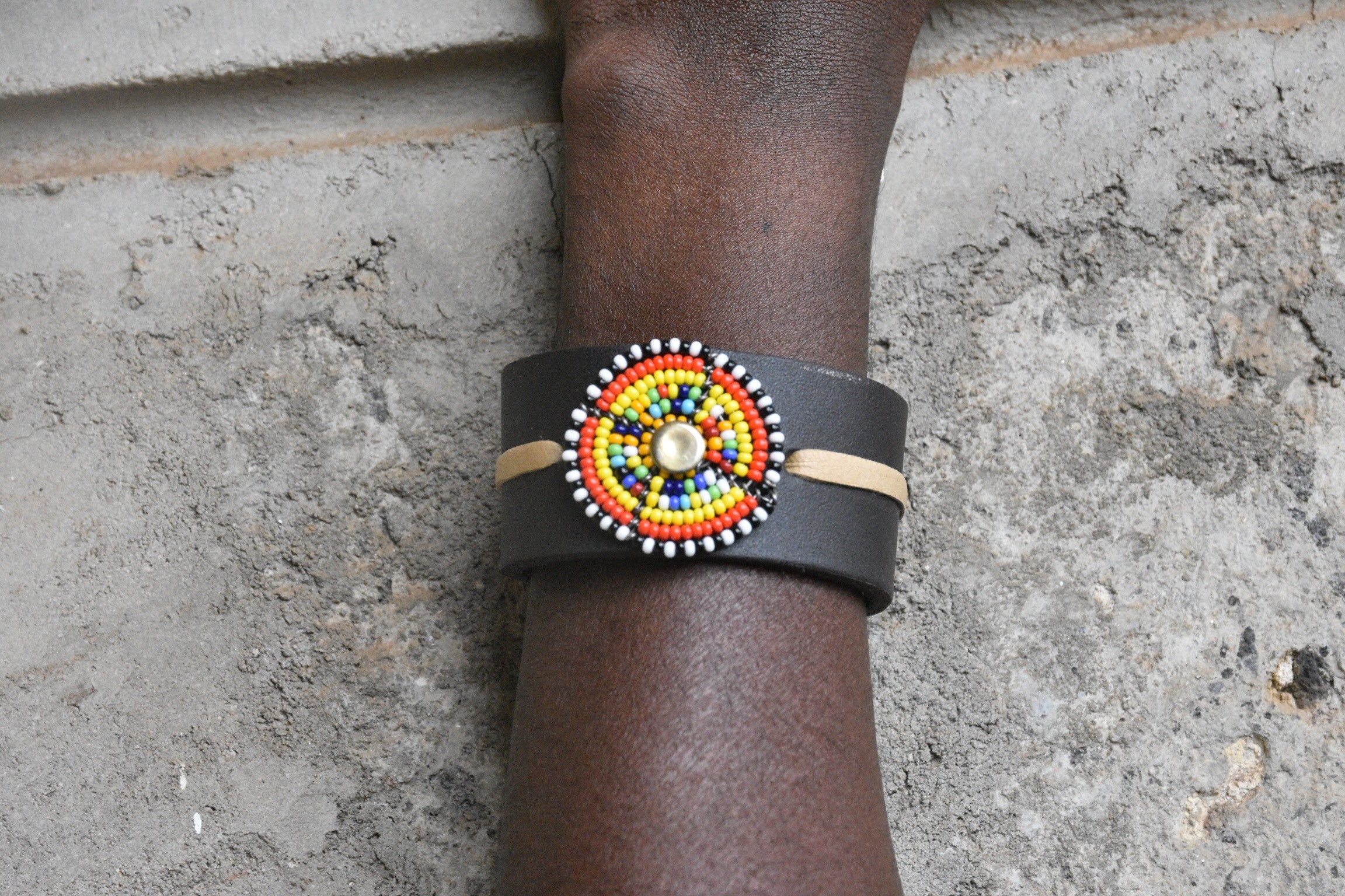 Beaded Leather Bracelet African Maasai Leather Bracelet Men | Etsy