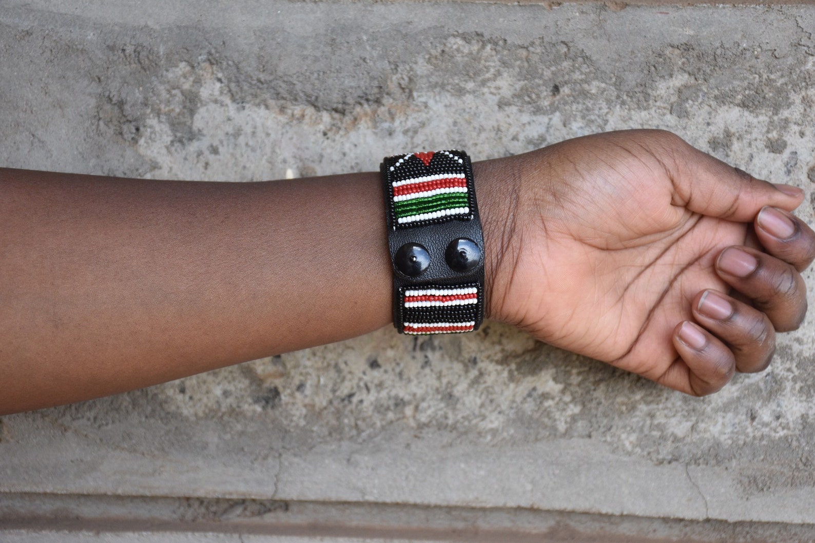 Beaded African Leather Bracelets Kenyan Flag Bracelet Maasai Etsy Uk