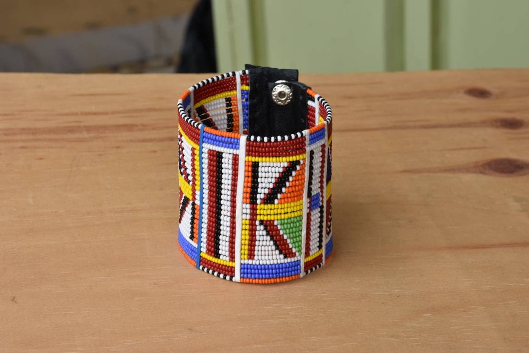 Beaded Beaded Bracelet Women, Kenyan Leather Bracelet , Handmade Maasai ...