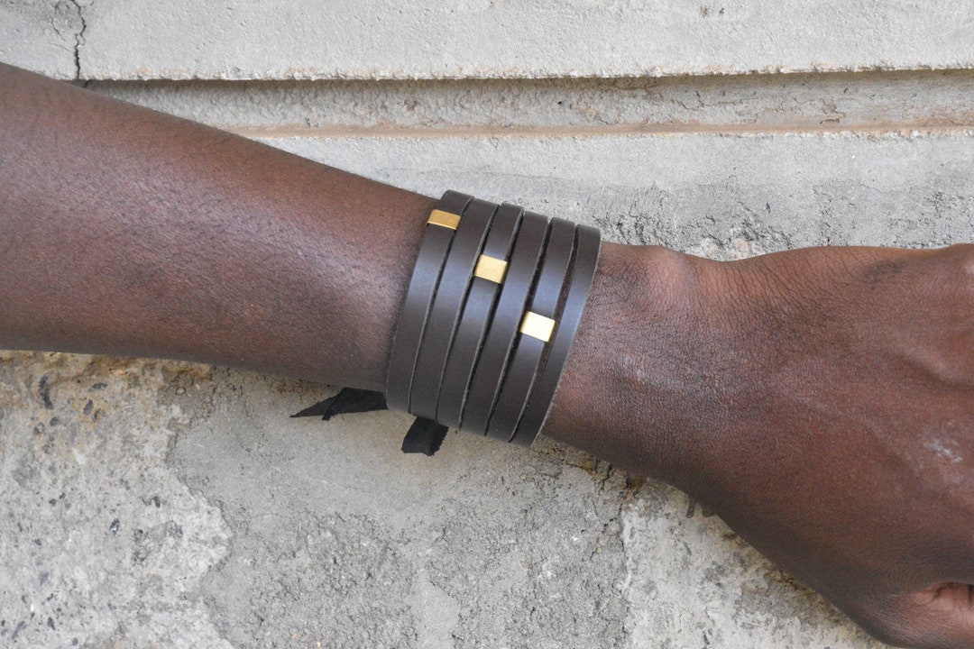African Leather Bracelet, Handmade Maasai Leather Bracelet Men, Unisex ...