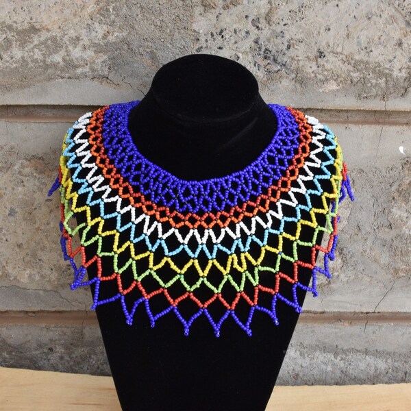 Beaded Bib Necklace - Etsy