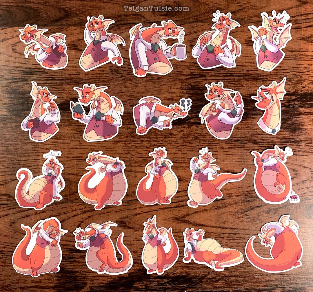 Fantasy Dragon Stickers: Humphrey the Dragon Stickers, Cute Dragon ...