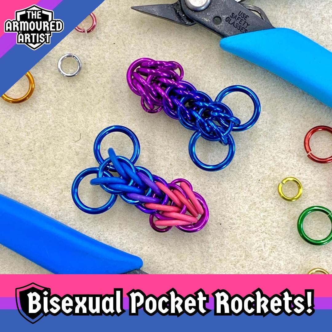 Bisexual Pride Chainmail “pocket Rocket” LGBTQ Penis Keychain or ...