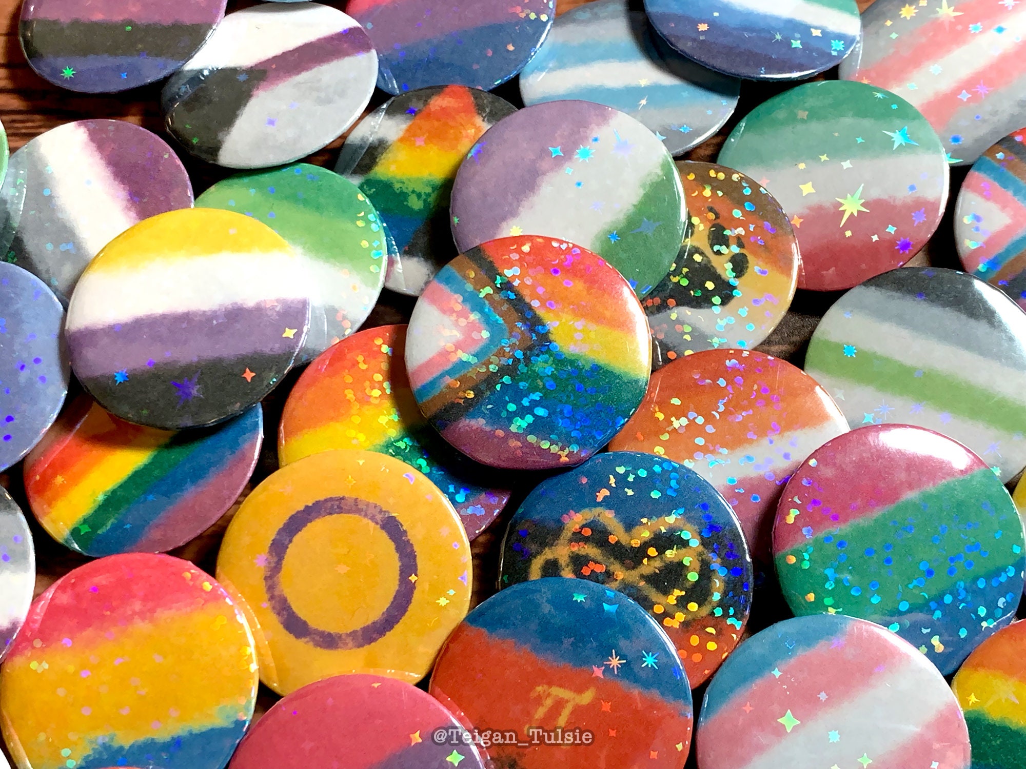 Holographic LGBTQIA Buttons Cloudy LGBTQIA Buttons Pride - Etsy