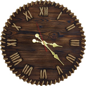 Solid Rustic Wood Round Wall Clock (brown) 50cm - Etsy