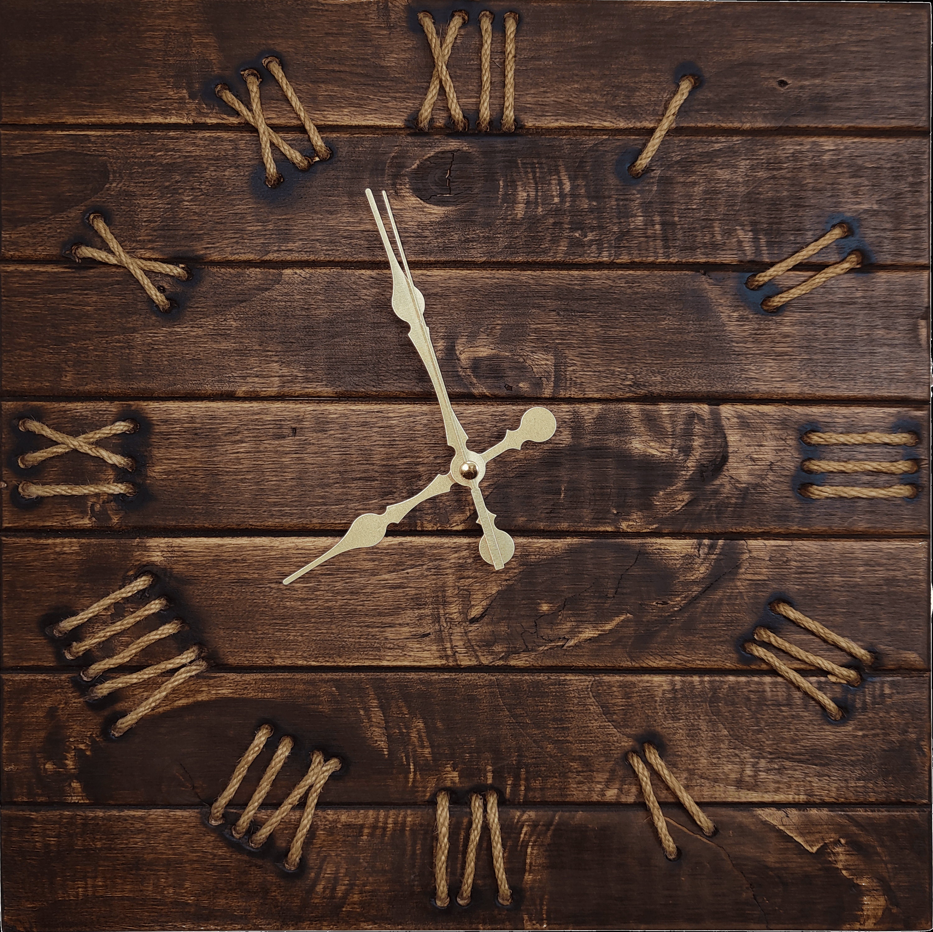 Solid Rustic Wood Square Wall Clock (brown) - Etsy