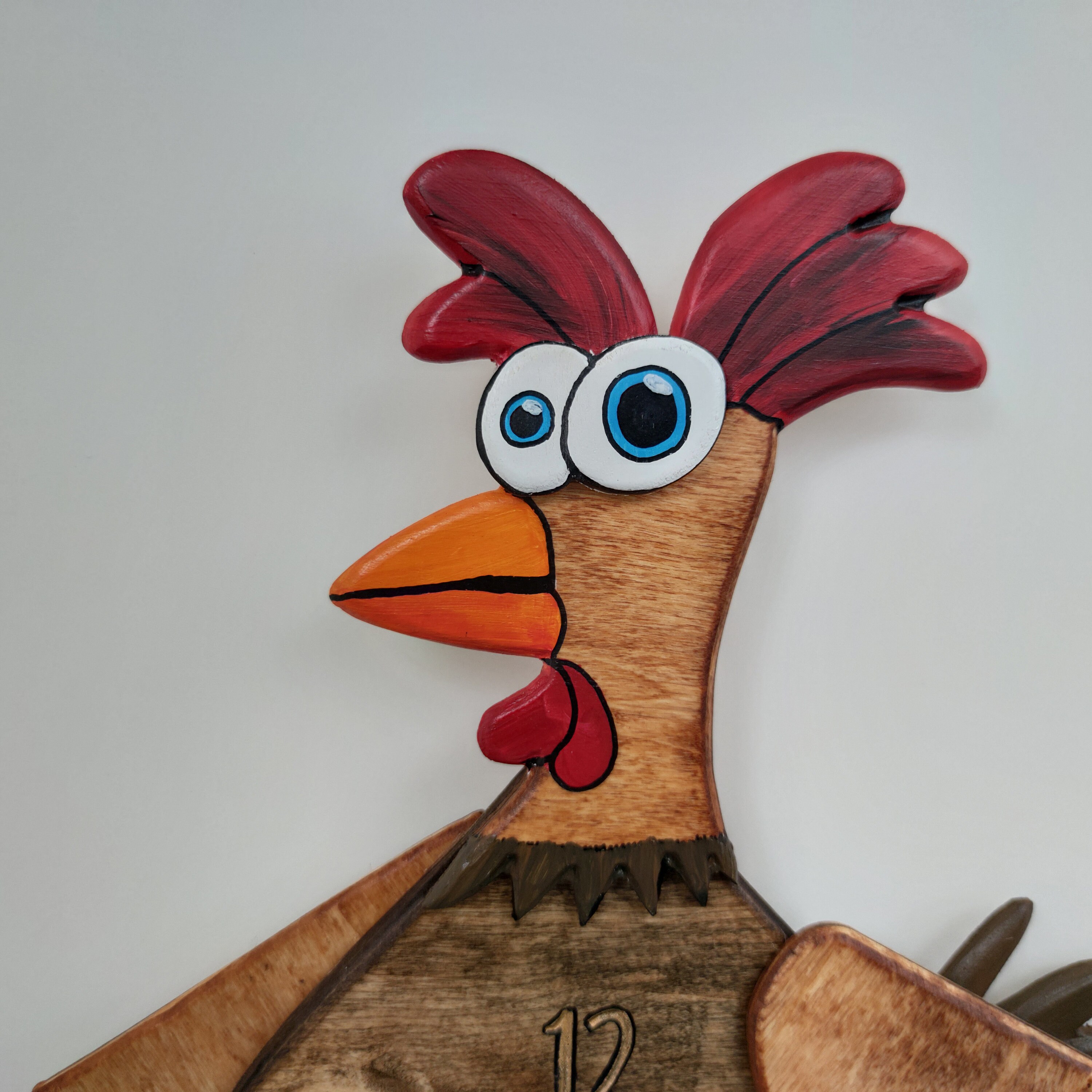 3D Swinging Pendulum Natural Color Wooden Chicken Clock - Etsy