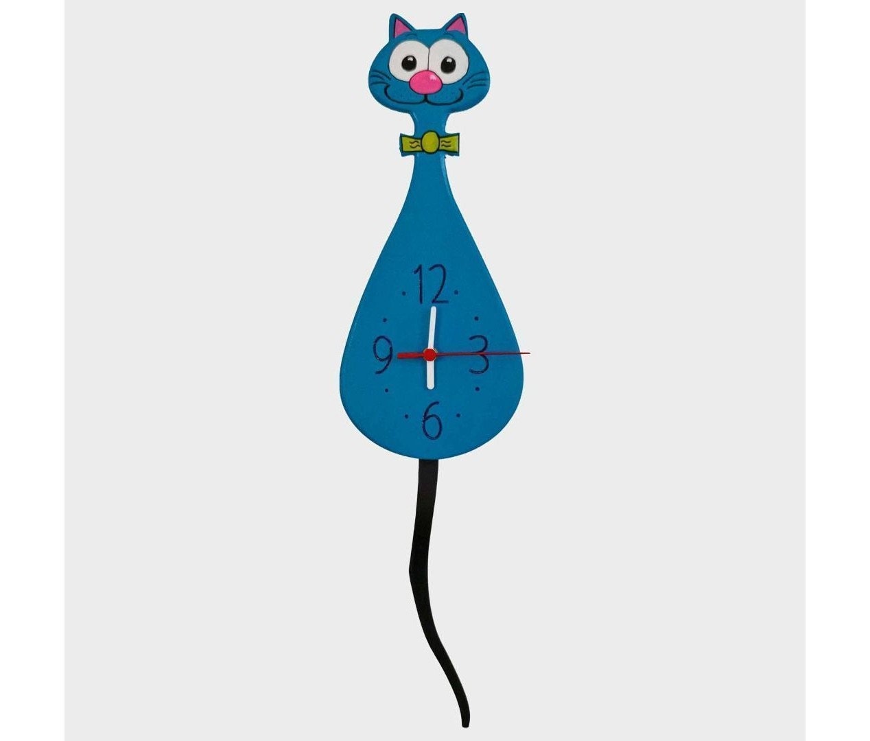 3D Swinging Pendulum Turquoise Wooden Cat Clock - Etsy