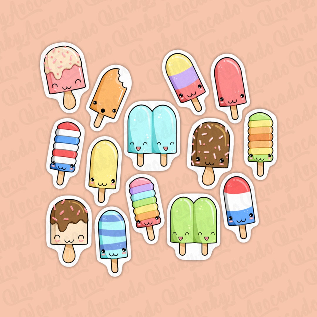 40pcs Kawaii Summer Popsicles Ice Cream Paper Stickers - Etsy